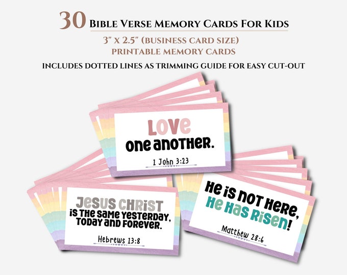 10 Kids Memory Verses -C1- INSTANT DOWNLOAD, Kids Children's Memory ...