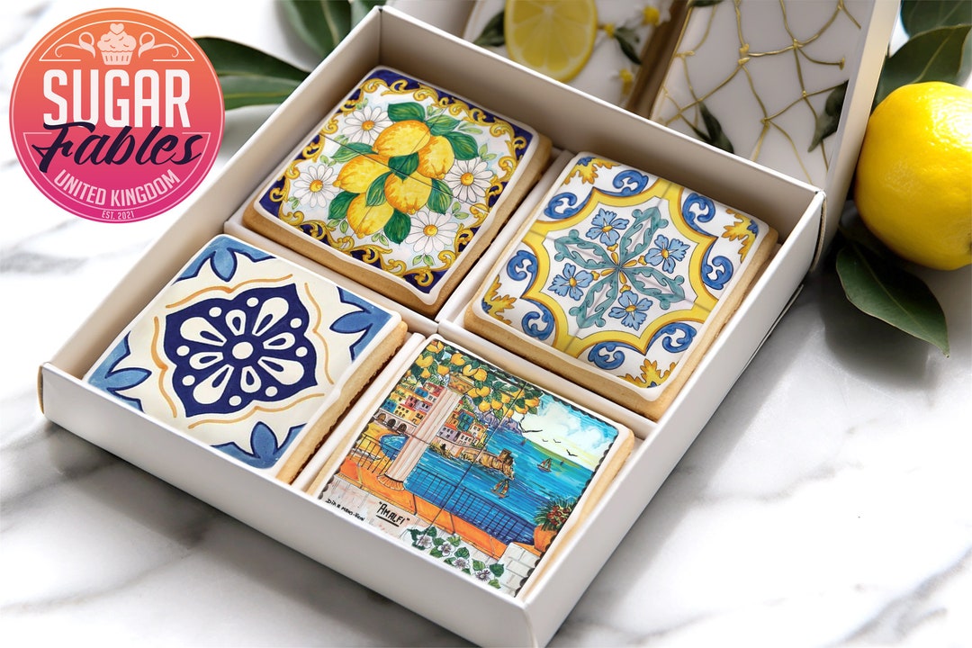 Mediterranean Tile Toppers Italian Ceramic Edible Images Positano Lemon ...