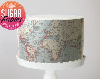 World Map Cake Topper - Etsy UK