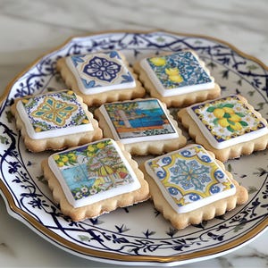 Mediterranean Tile Toppers Italian Ceramic Edible Images Positano Lemon ...