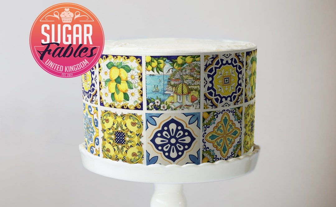 Italian Tiles, Amalfi Coast Cake Wrap, Icing Sheets, Edible Icing. - Etsy