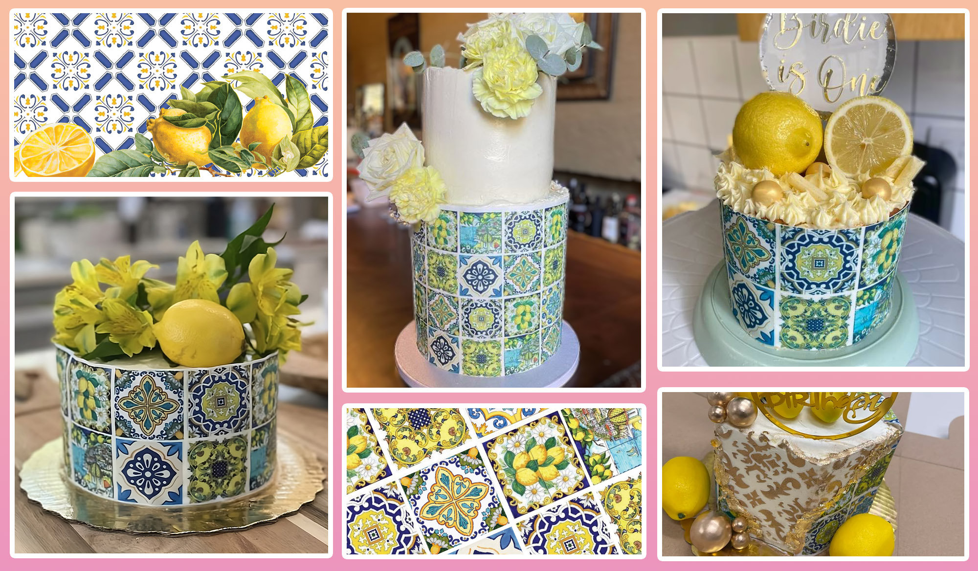 Italian Tiles Amalfi Coast Cake Wrap Icing Sheets Edible - Etsy