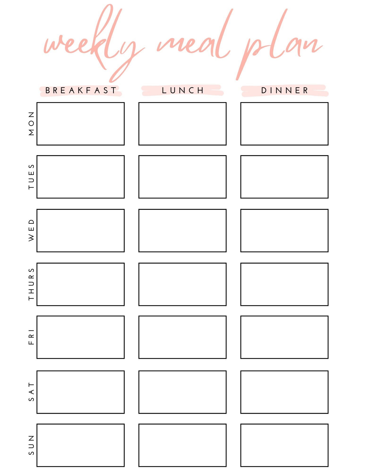 Printable Weekly Meal Plan | PDF | Meal Planner | Meal Organizer ...