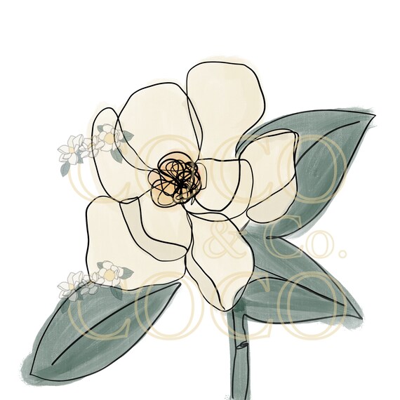 Magnolia Printable Instant Download Sublimation Waterslide - Etsy