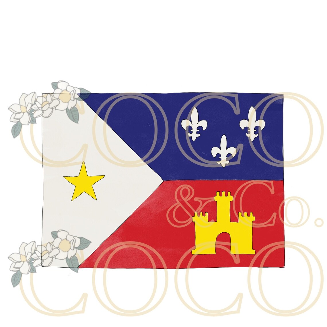 Acadian Flag, Printable, Instant Download, Sublimation, Waterslide ...