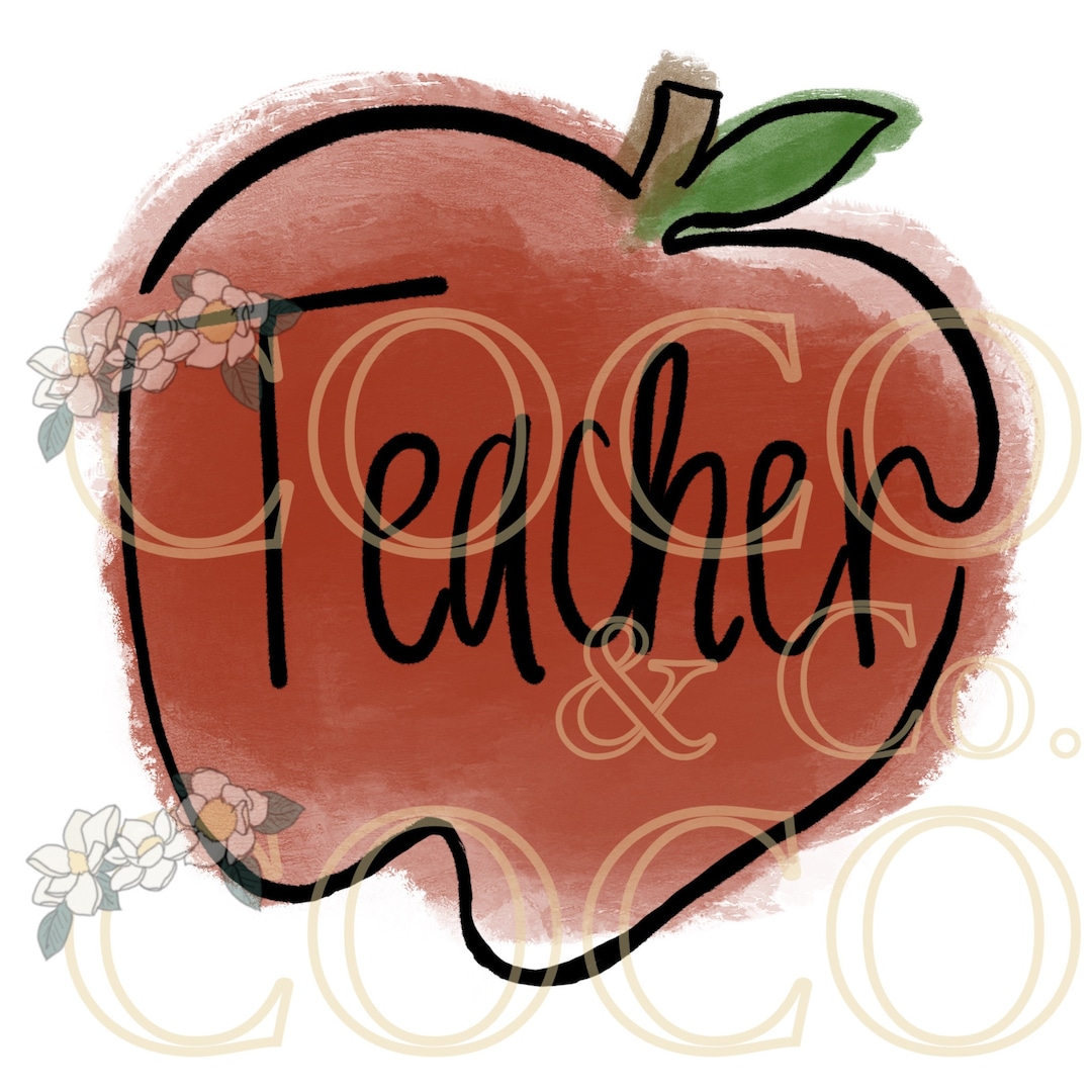 Teacher Apple, Printable, Instant Download, Sublimation, Waterslide ...
