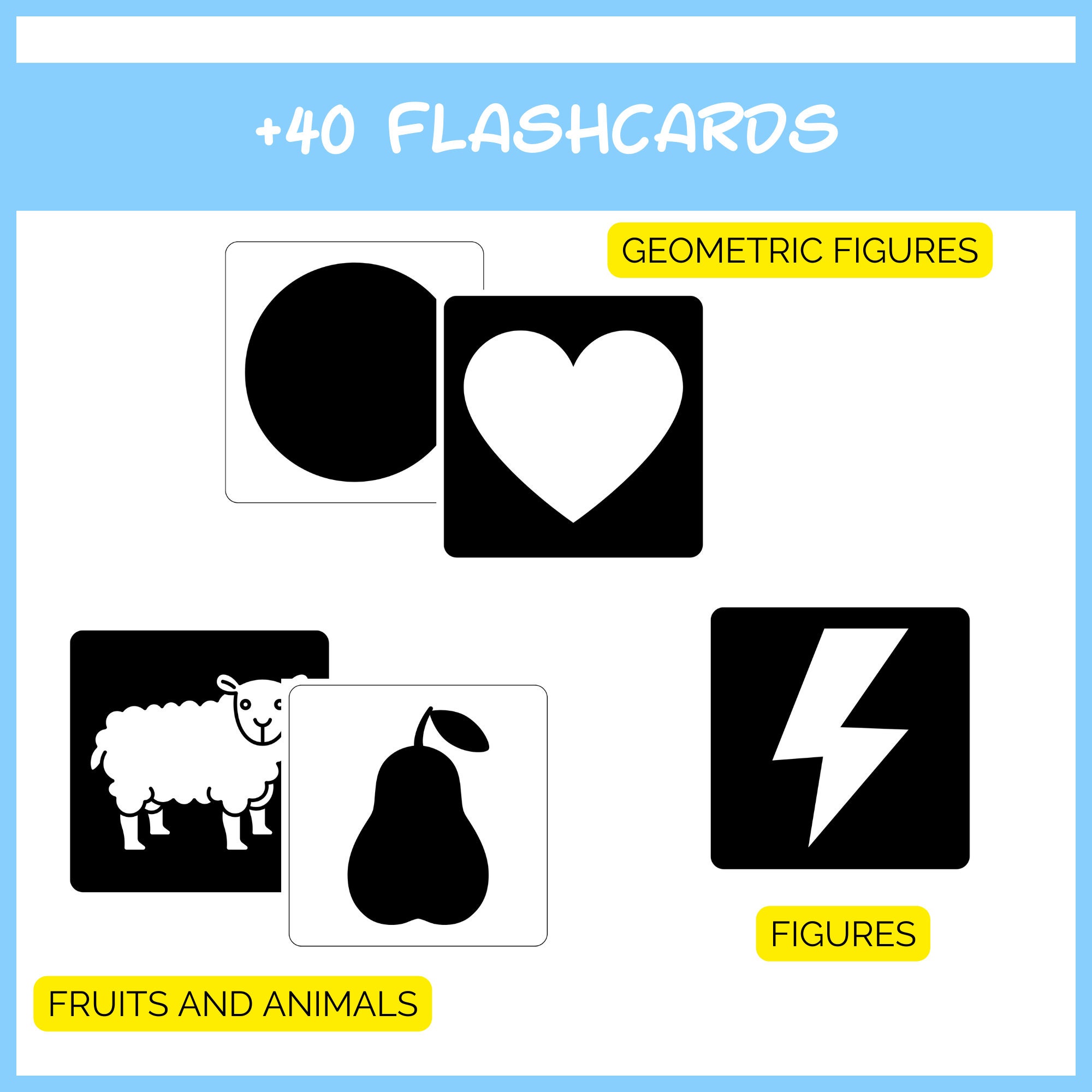 Visual Stimulation Cards for 0-3 Months - Instant Download Printable - Etsy