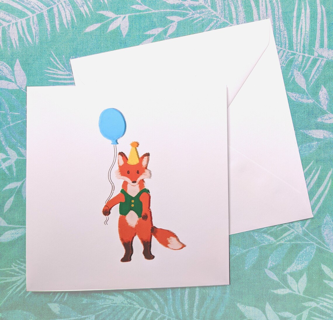 Fox Illustrated Birthday Card, Animal Character Greetings Card ...