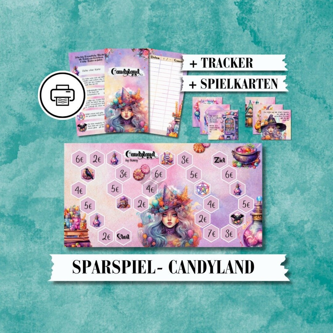 Candyland Envelope Method Saving Game Download for A6 - Etsy
