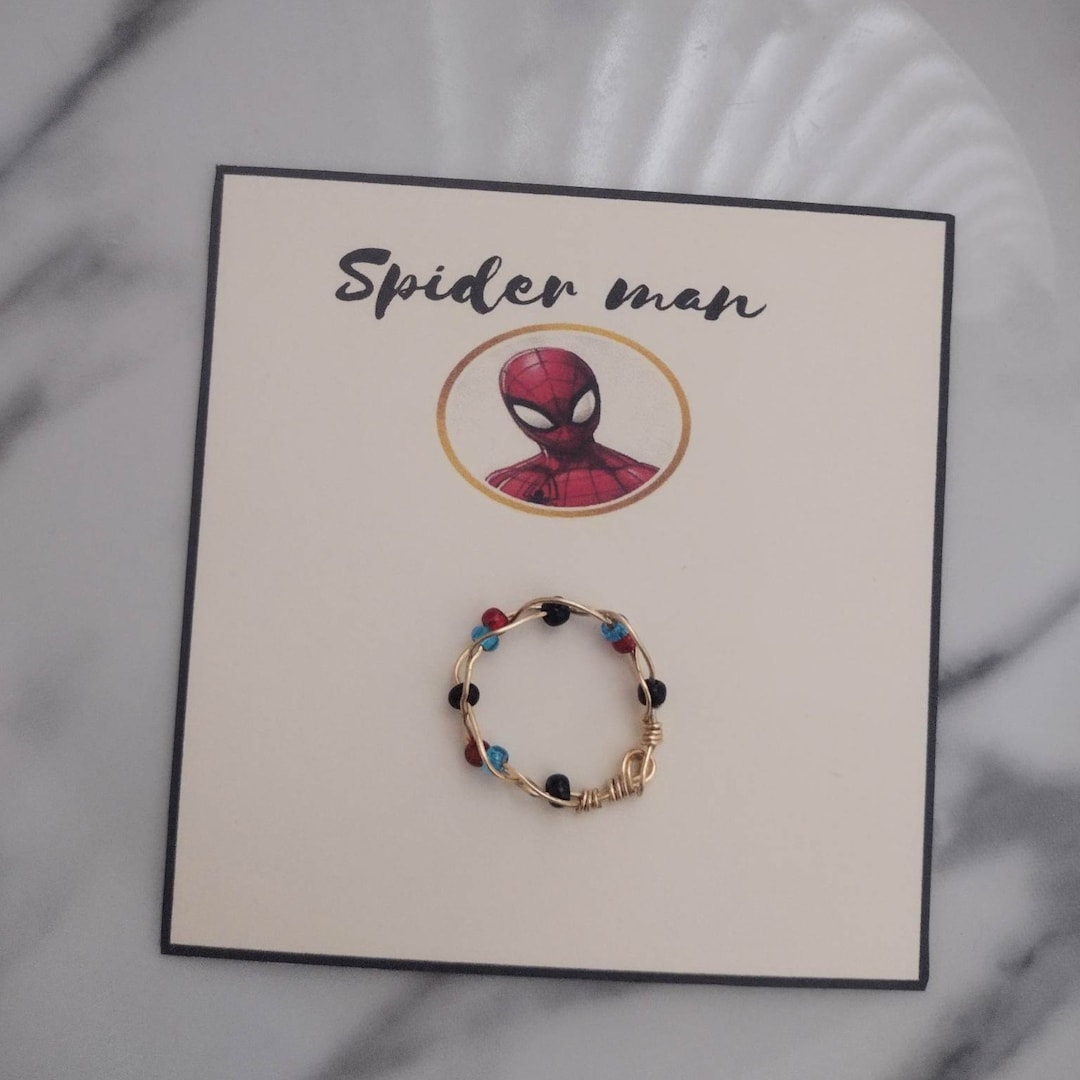 Spider-man Inspired Ring, Spider Man Beaded Ring, Peter Parker Ring ...