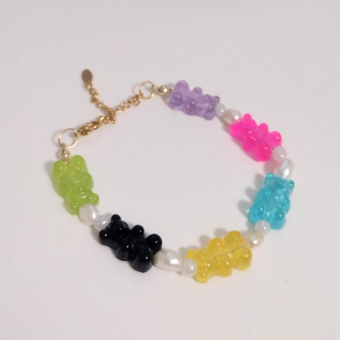 Fresh Water Pearl Gummy Bear, Gummy Bear Pearl Bracelet, Bracelet Gummy ...