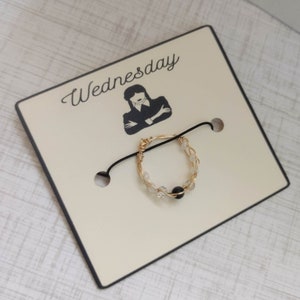 Wednesday Addams Wire Ring, Wednesday Addams Card Ring, Anillo Alambre ...