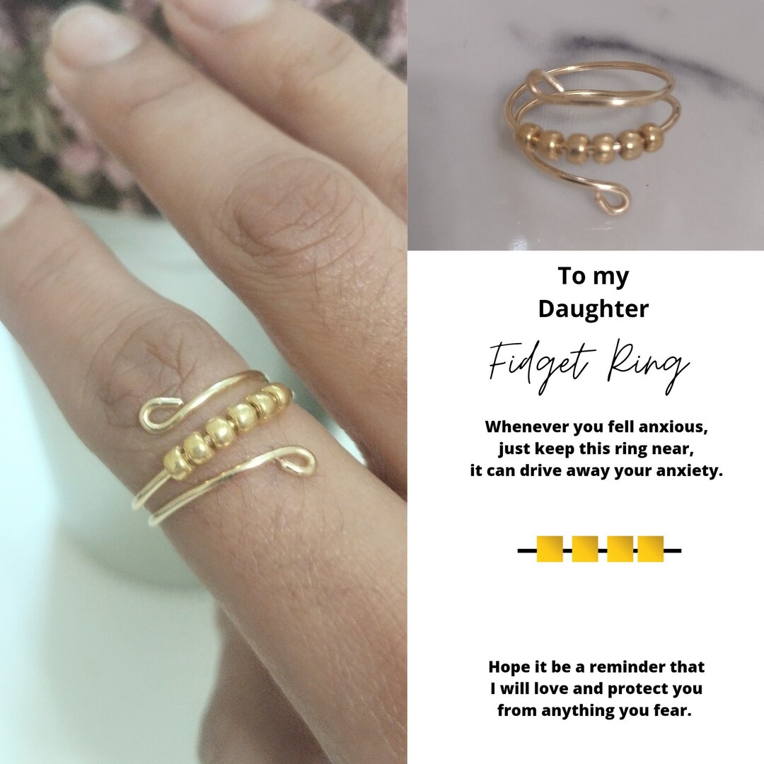 Daughter Fidget Ring, Back to School Gift From Mom, Anxiety Fidget Ring ...