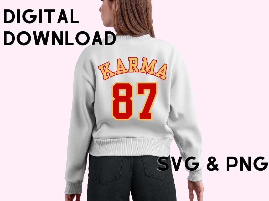 KARMA 87 Digital Download PNG & SVG, Travis Kelce, Taylor Swift ...