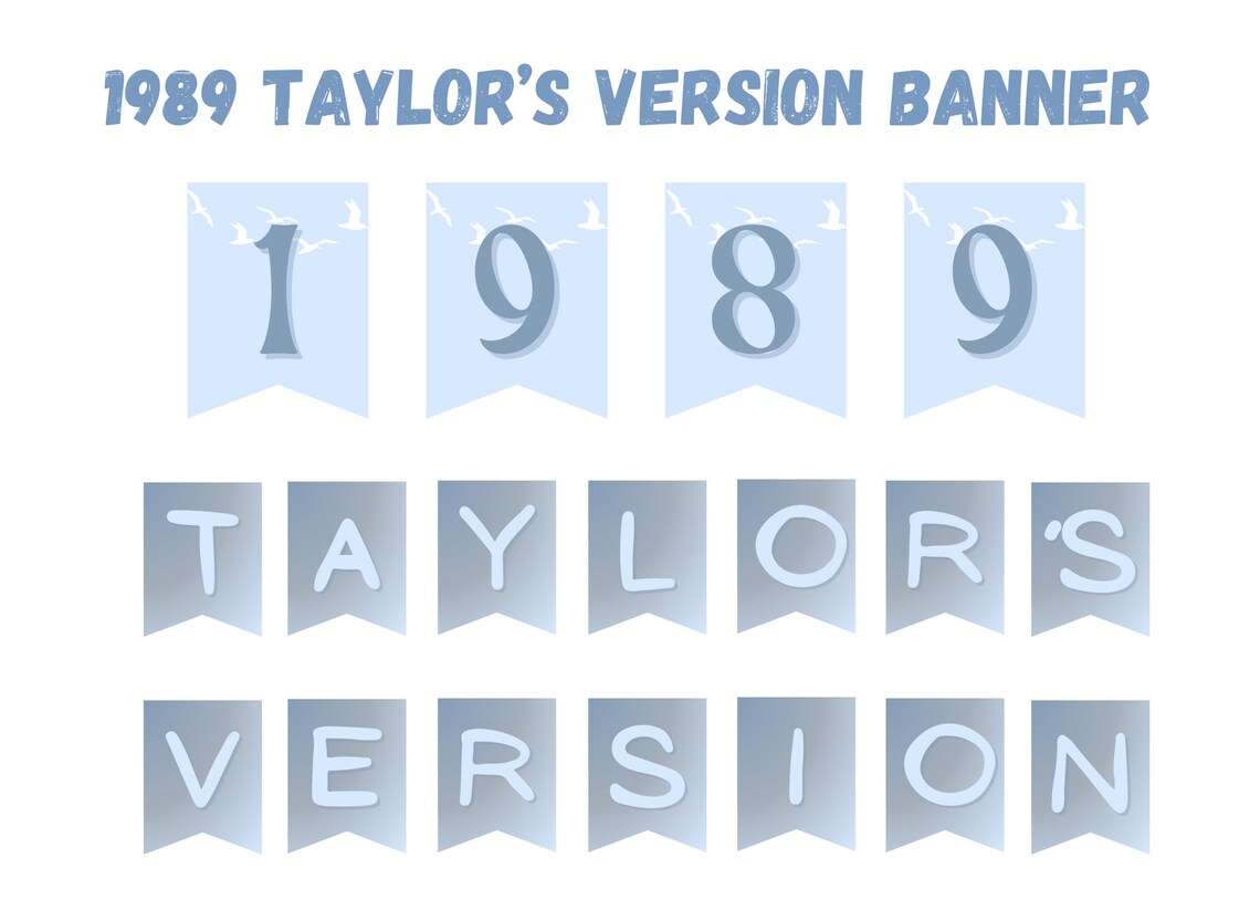1989 Taylor's Version Printable Party Pack Instant Download DIY Taylor ...