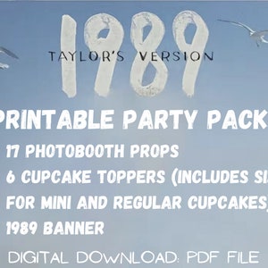 1989 Taylor's Version Printable Party Pack Instant Download DIY Taylor ...