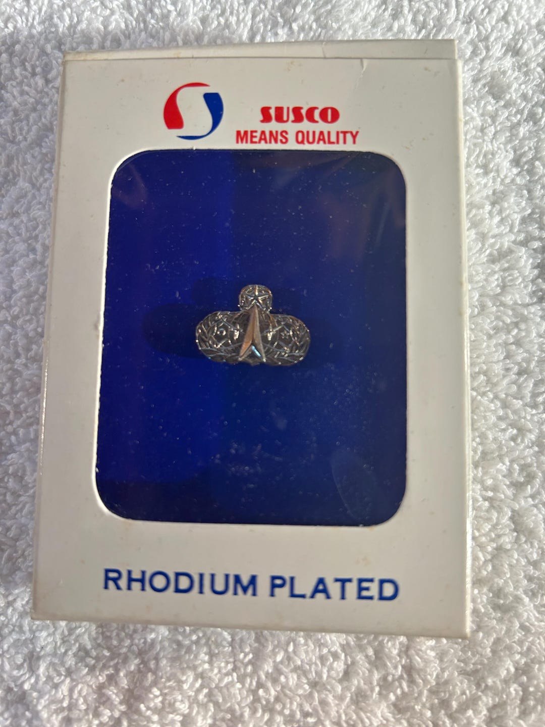 Vintage USAF Mini Master Space Operations Badge Susco Rhodium Plated ...