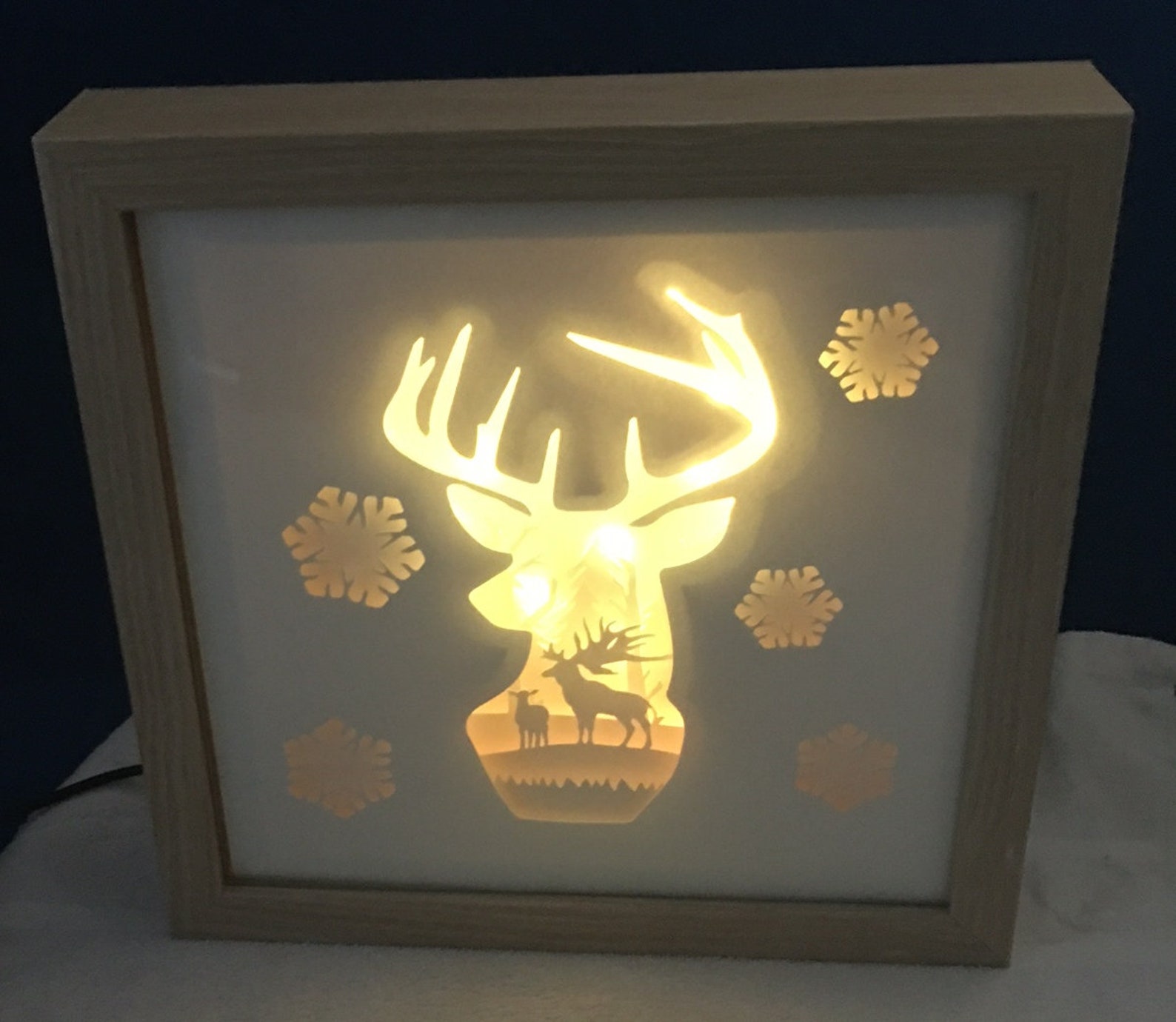 Beautiful Multi Layered Deer Head Shadow Box With Remote - Etsy