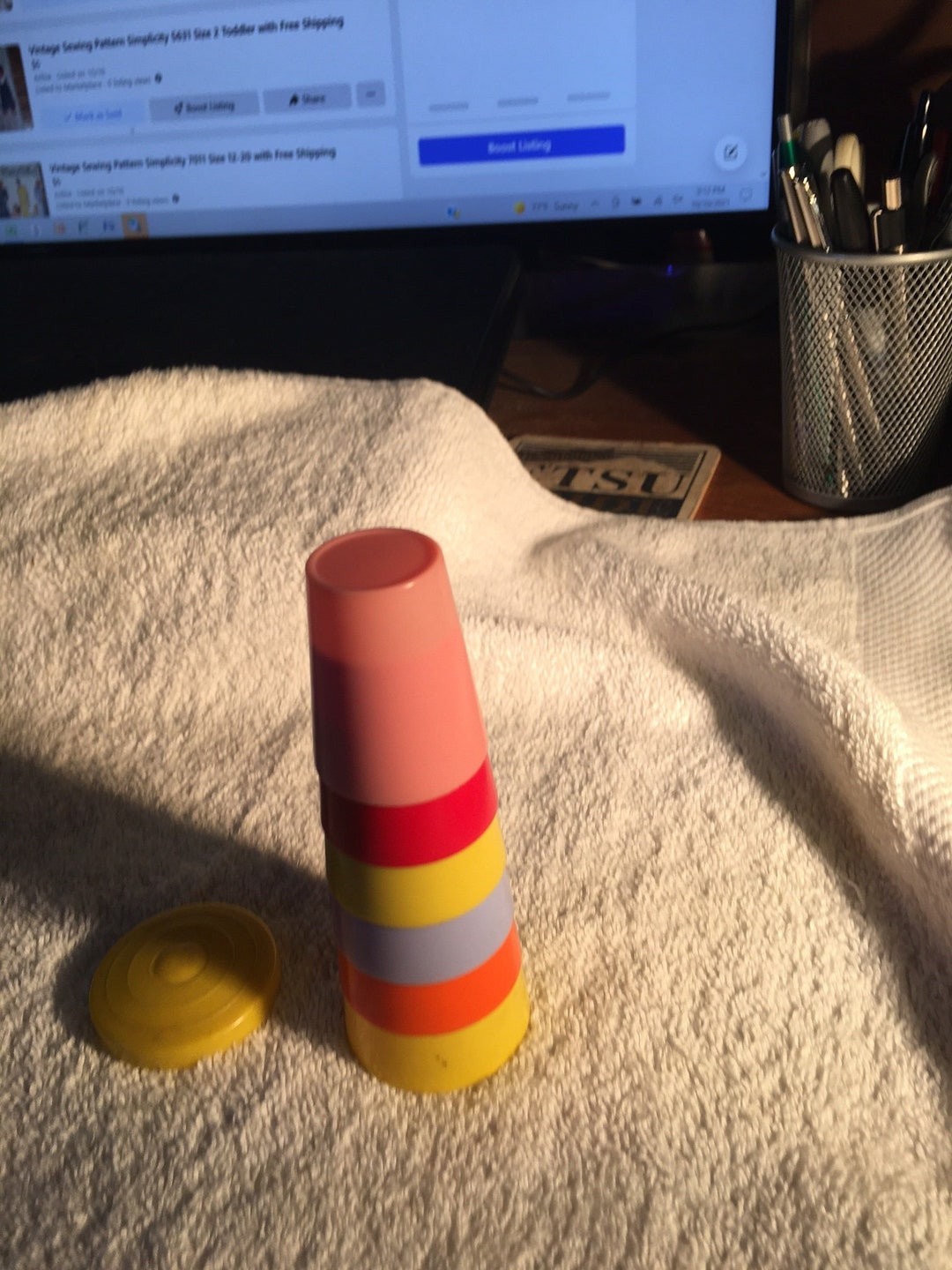 Vintage Toy, Mid-century Stacking Cheerio's Cereal Plastic Cup SET ...