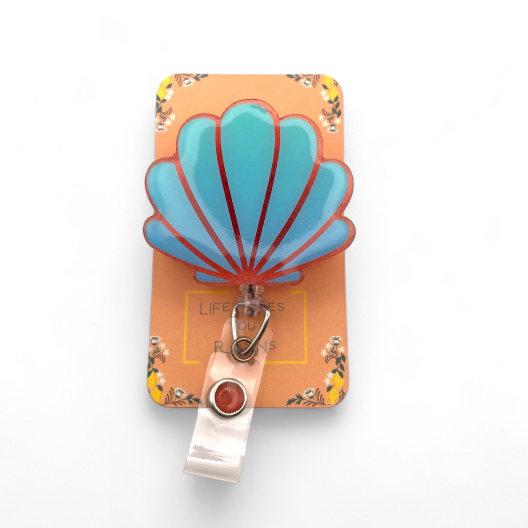 Clam Shell Retractable Badge Reel, Medical Gift, Summertime, Ocean ...