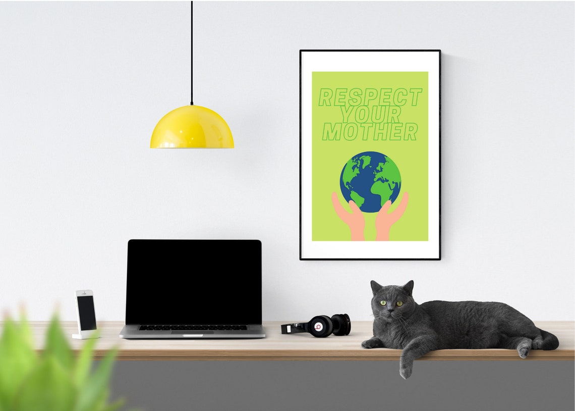 Respect Your Mother Earth Poster, Printable Wall Art, Earth Day Poster ...