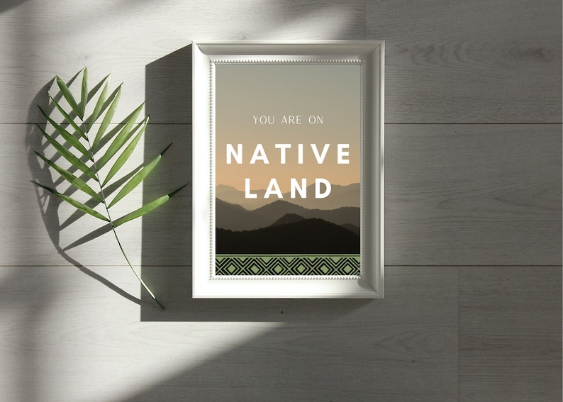 You Are on Native Land Poster, Printable Wall Art, Indigenous Peoples ...