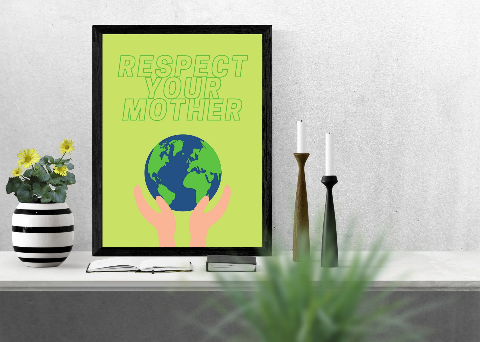 Respect Your Mother Earth Poster, Printable Wall Art, Earth Day Poster ...
