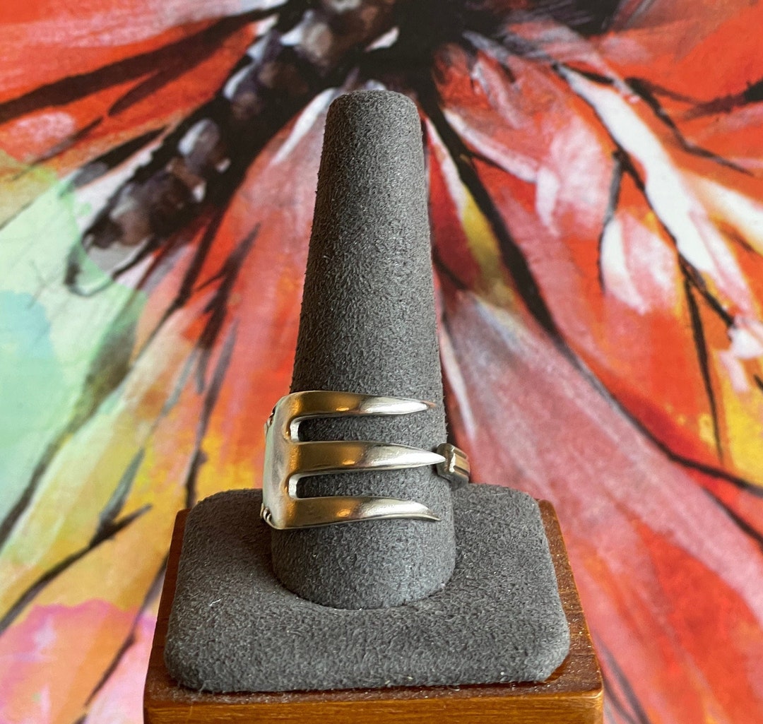 Ornate Silver Fork Ring - Etsy