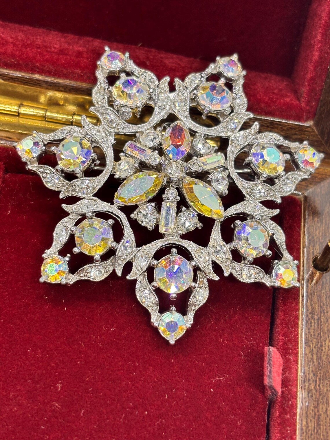 Vintage Signed Bogoff Arora Rhinestone Star Brooch Silver Rhodium - Etsy