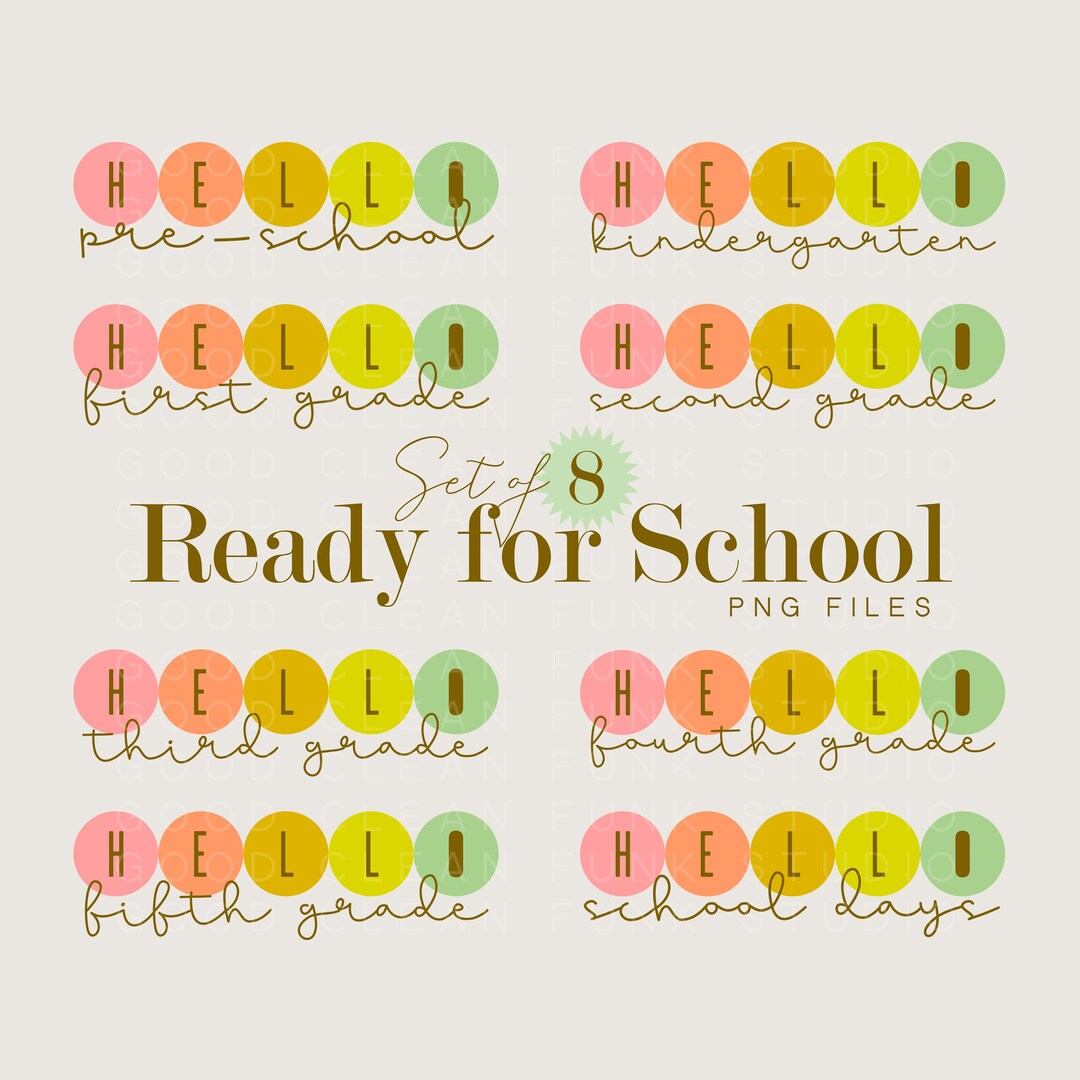 Hello School Days PNG, Elementary School DTF, PNG Sublimation File, T ...