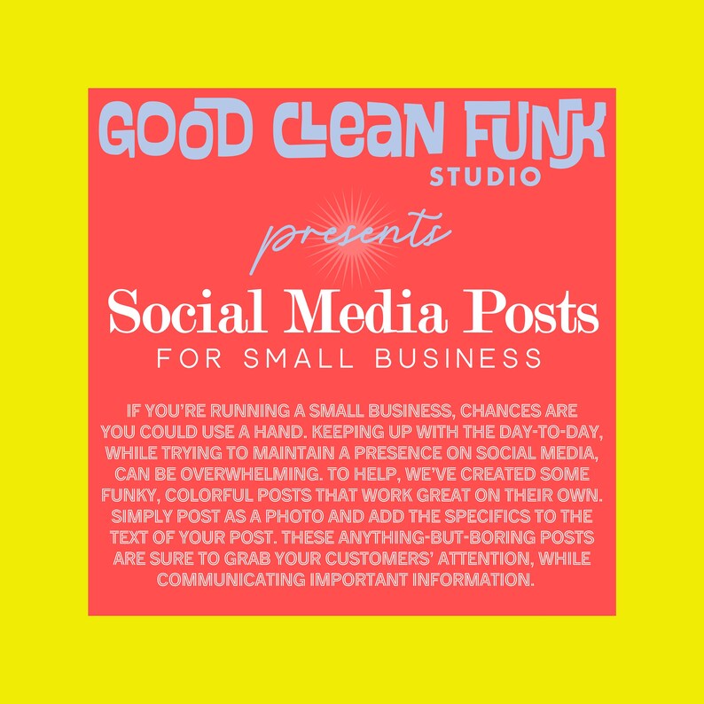 Special Hours Social Media Posts for Small Business, Instagram Facebook ...