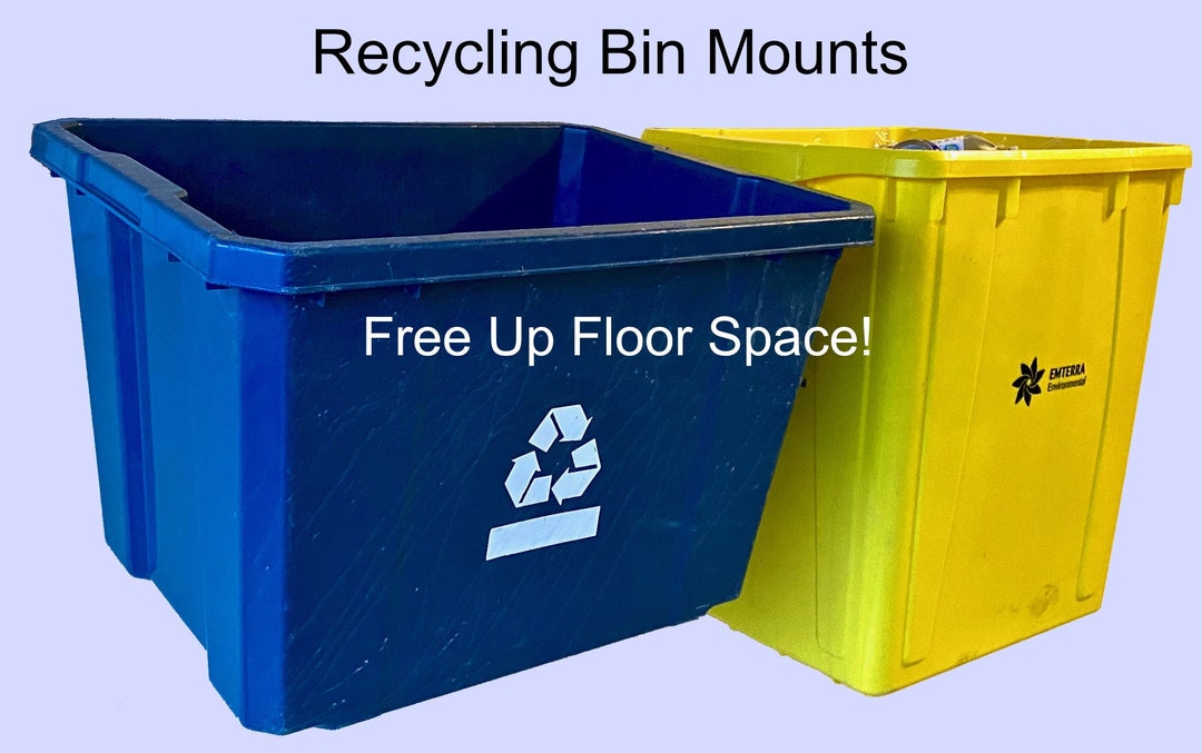 Recycle Bin Storage Organization Holder Rack System, Bin Hanger Mount ...
