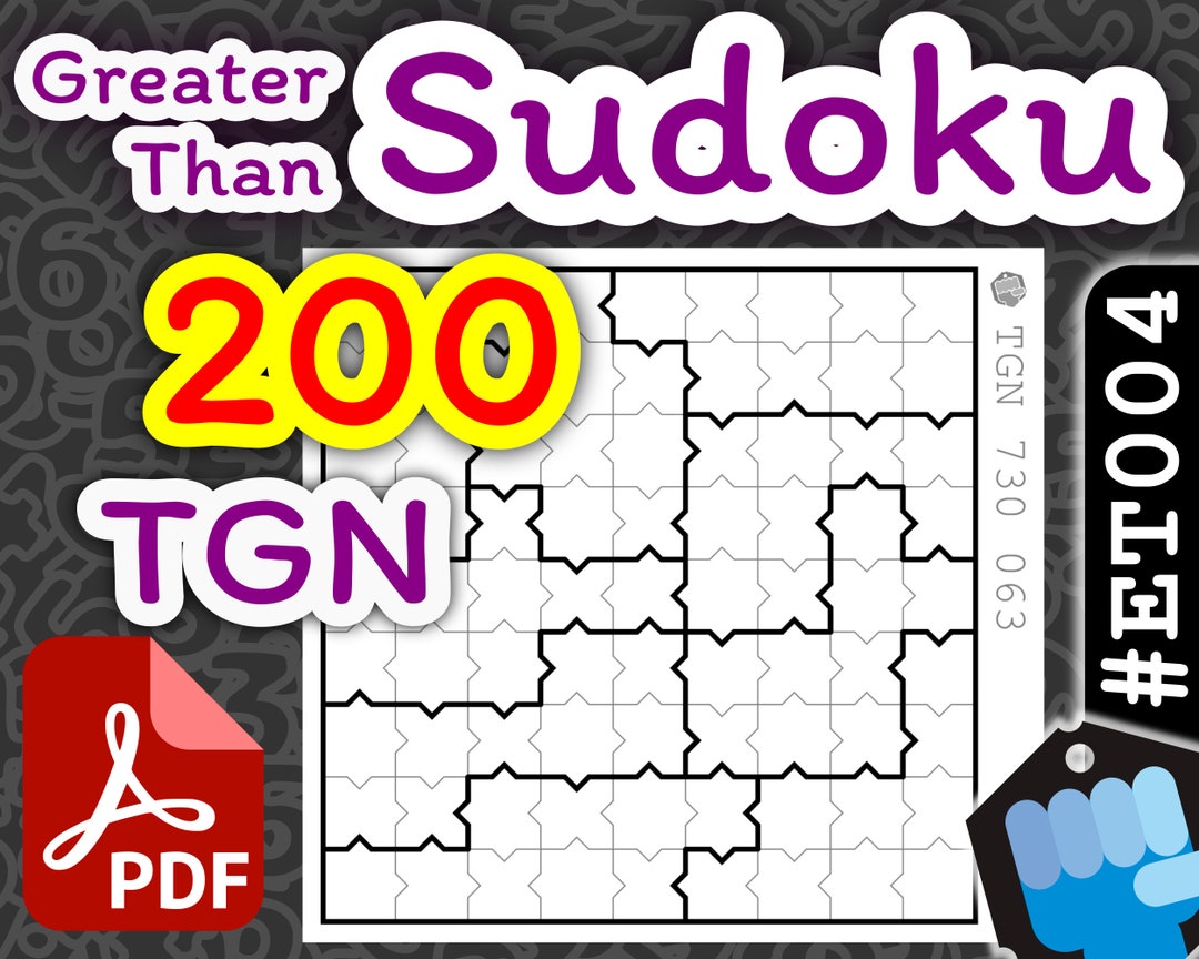 Greater Than [ET004] + Random Region Shapes Sudoku 200 Tables With ...