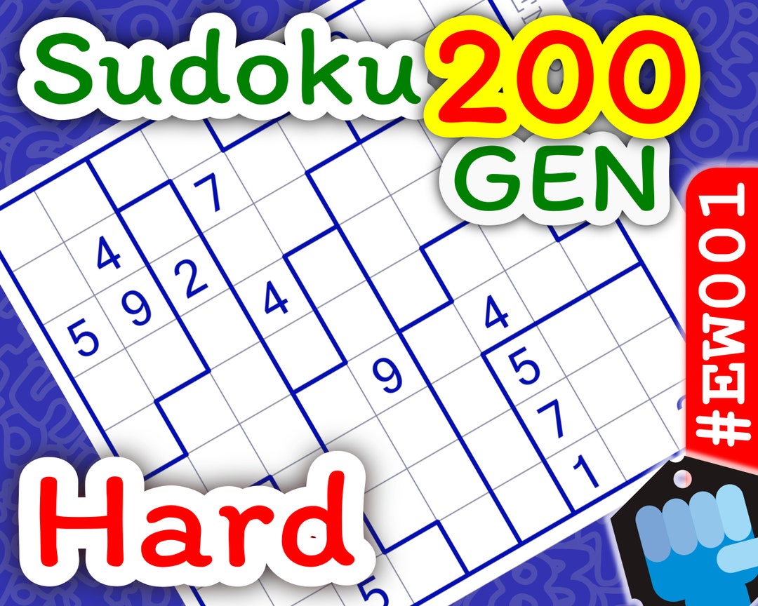 Hard [EW001] Random Region Shapes Sudoku 200 Tables With "guide" and ...