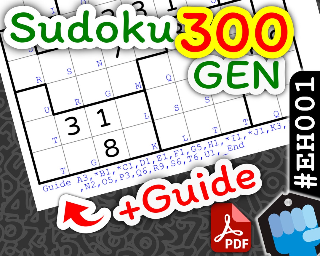 Medium EH001 Random Region Shapes Sudoku 300 Tables With - Etsy