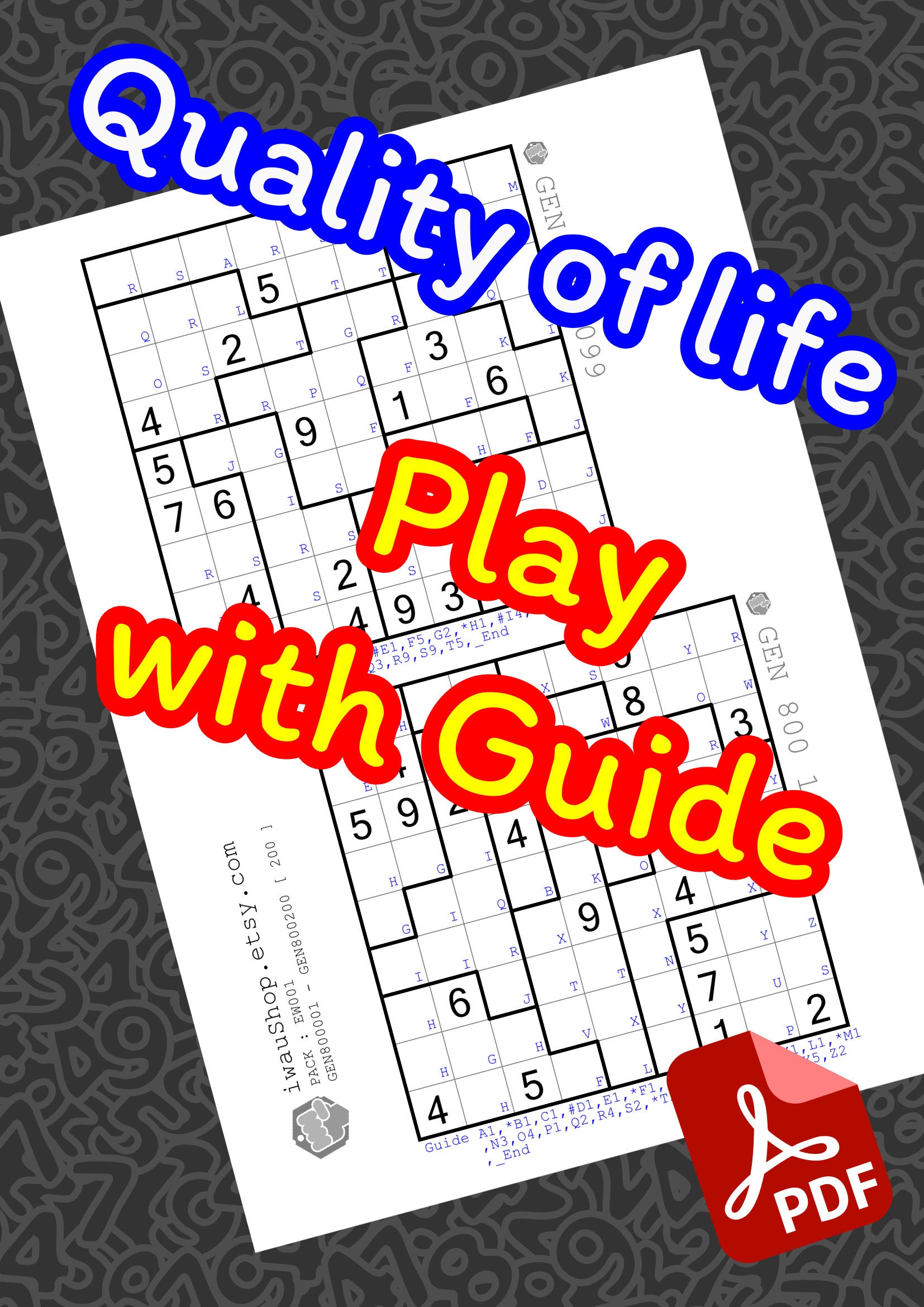 Hard [EW001] Random Region Shapes Sudoku 200 Tables With "guide" and ...