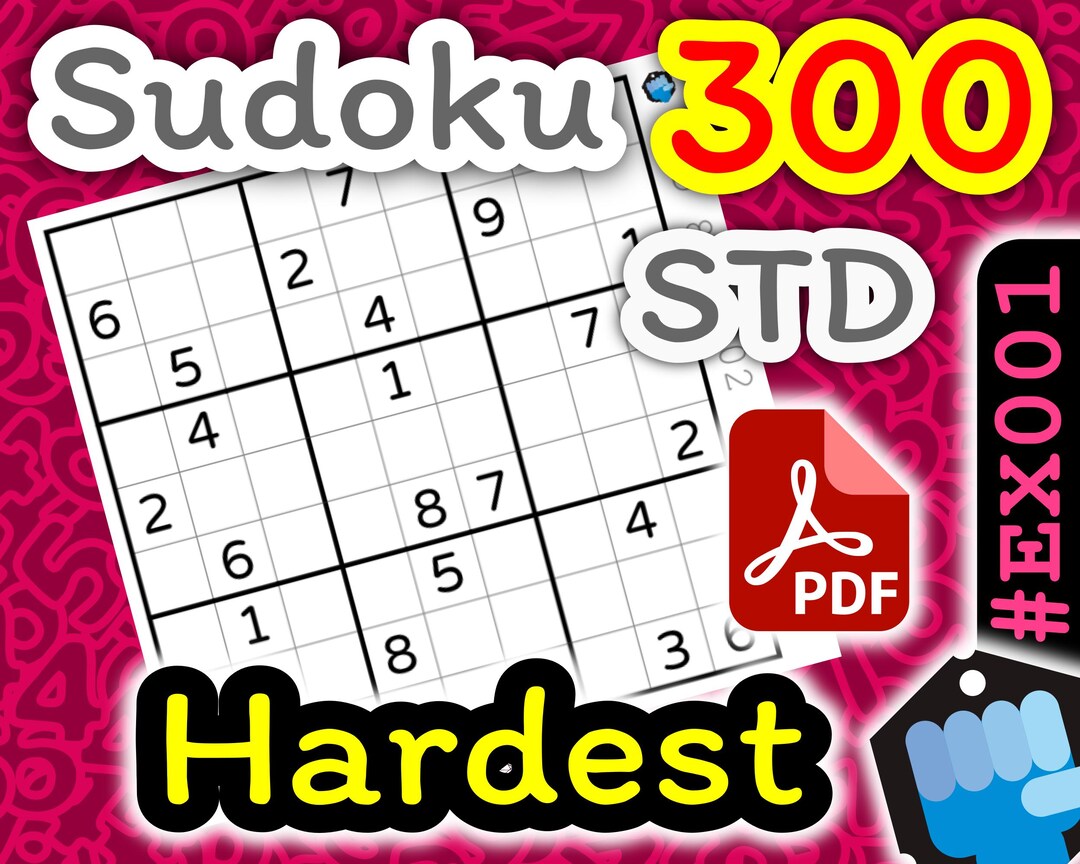 Hardest [EX001] Standard Sudoku 300 Tables - Etsy