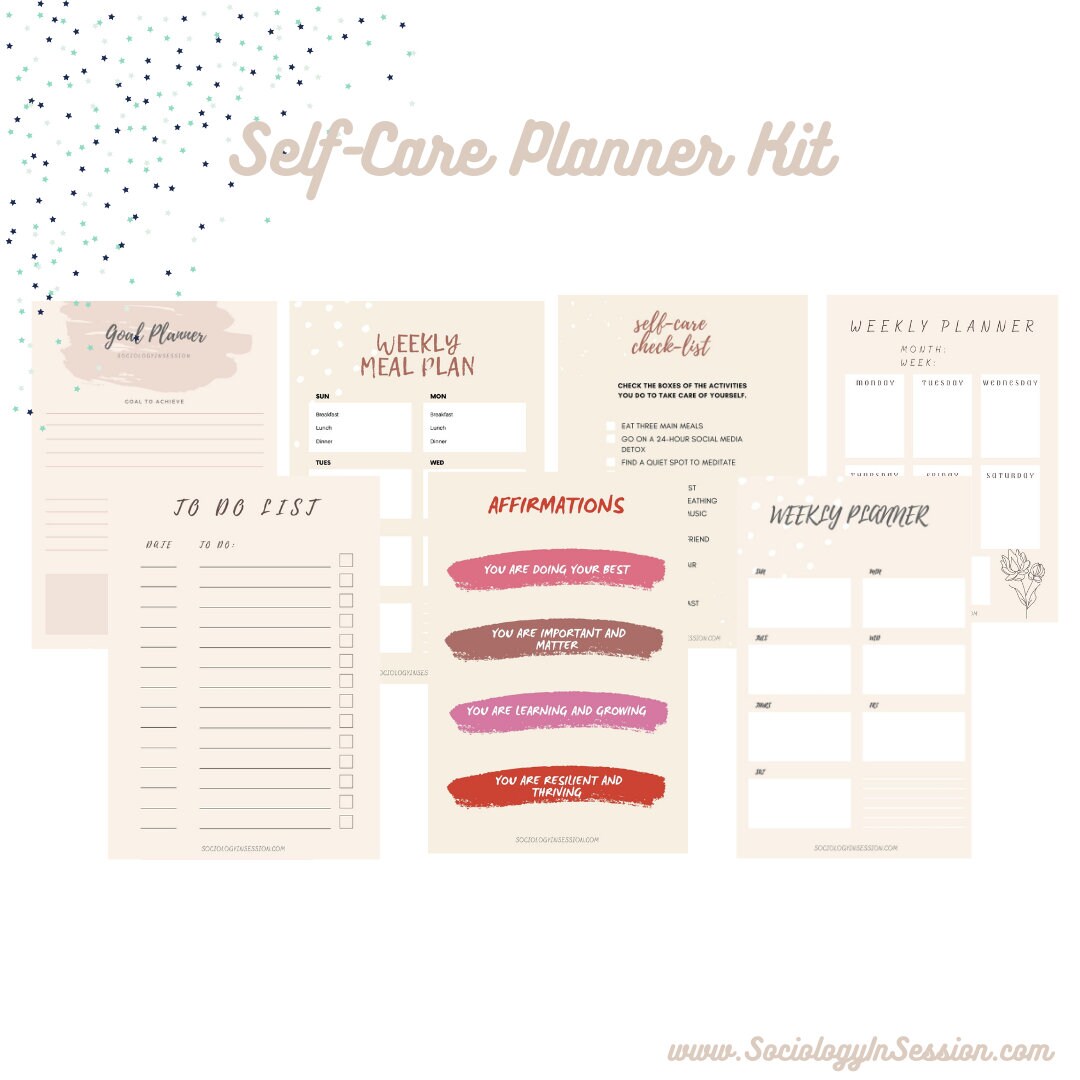 Colourful, Weekly, Printable, Self-care Planner Kit - Etsy Australia