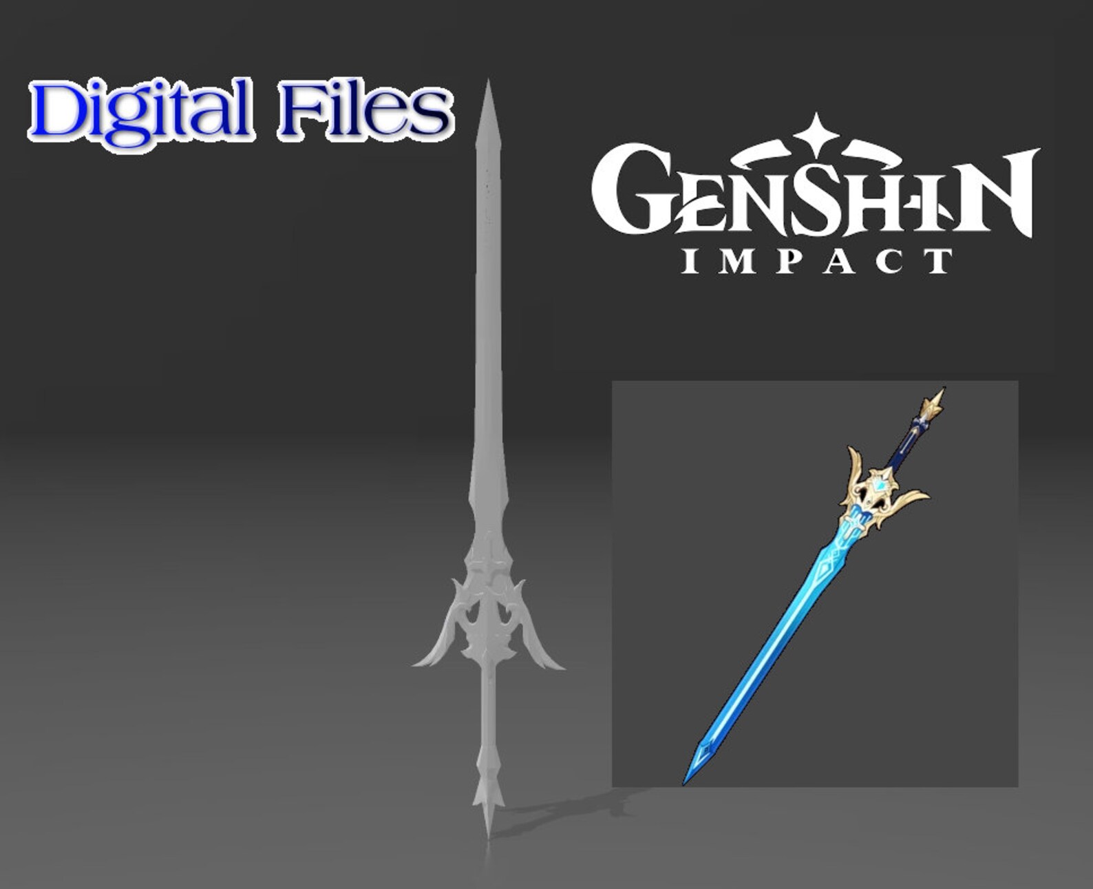 Genshin Impact Freedom-sworn Sword 3D Print Files Cosplay - Etsy Finland
