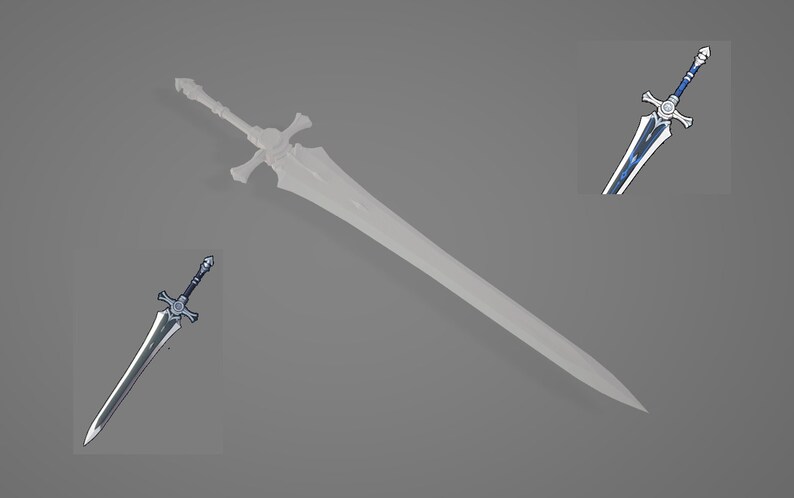 Genshin Impact White Iron Greatsword 3D Print Files Cosplay - Etsy Canada