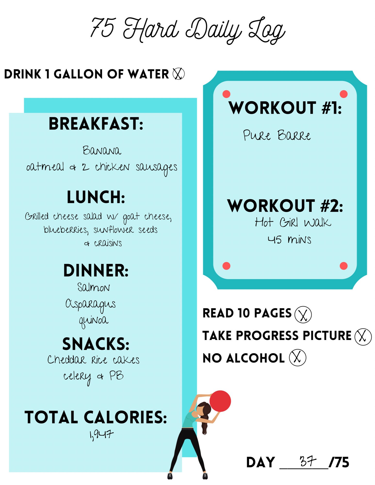 75 Hard Daily Planner Tracker Printable - Etsy