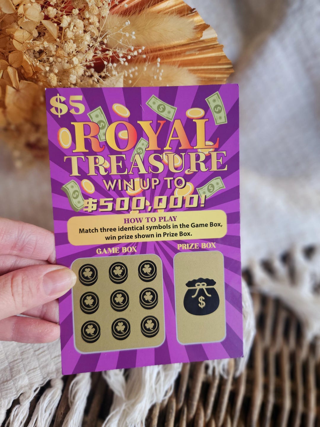 Royal Treasure Fake Scratchie Pregnancy Announcement Ticket | Pregnancy ...