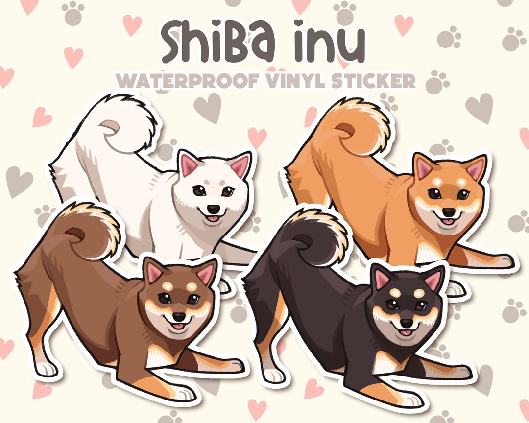 Dog Sticker | Shiba Inu Sticker | Waterproof, Vinyl, Pet Lover Dog ...