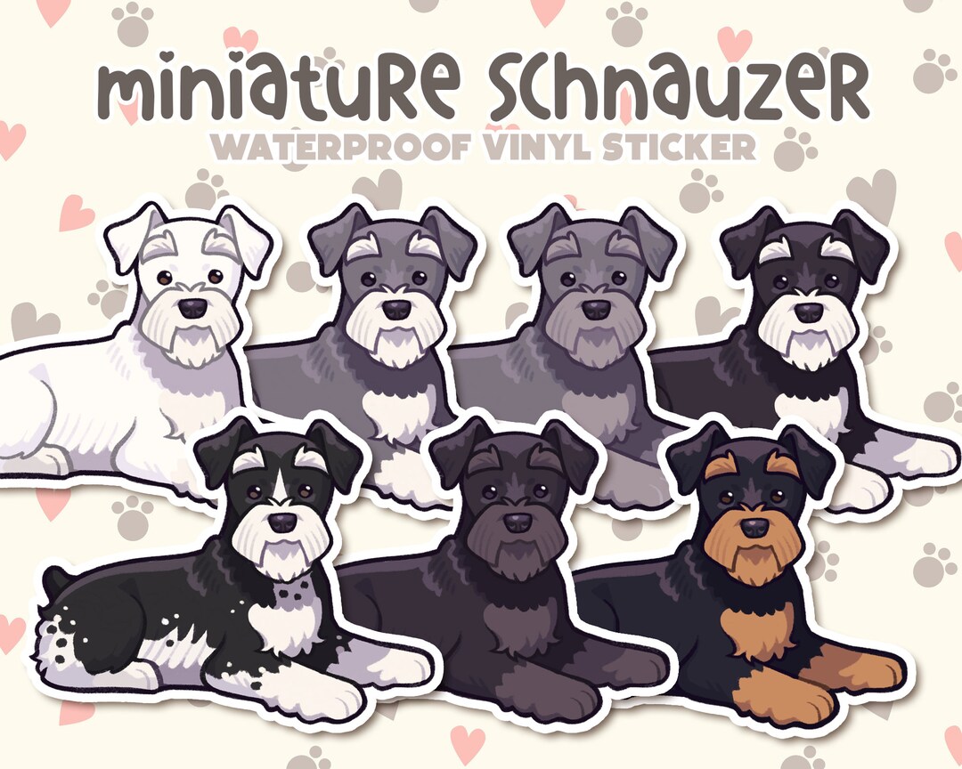 Dog Sticker | Miniature Schnauzer | Waterproof, Vinyl, Pet Lover Dog ...