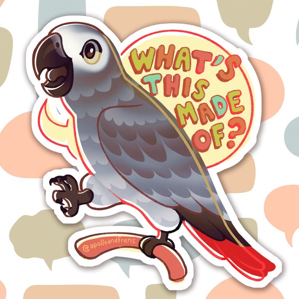 African Grey Sticker - Etsy