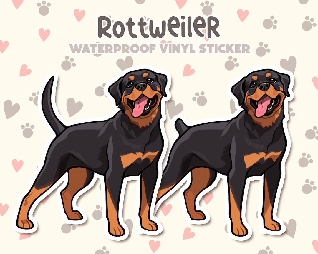 Dog Sticker | Rottweiler Sticker | Waterproof, Vinyl, Pet Lover Dog ...