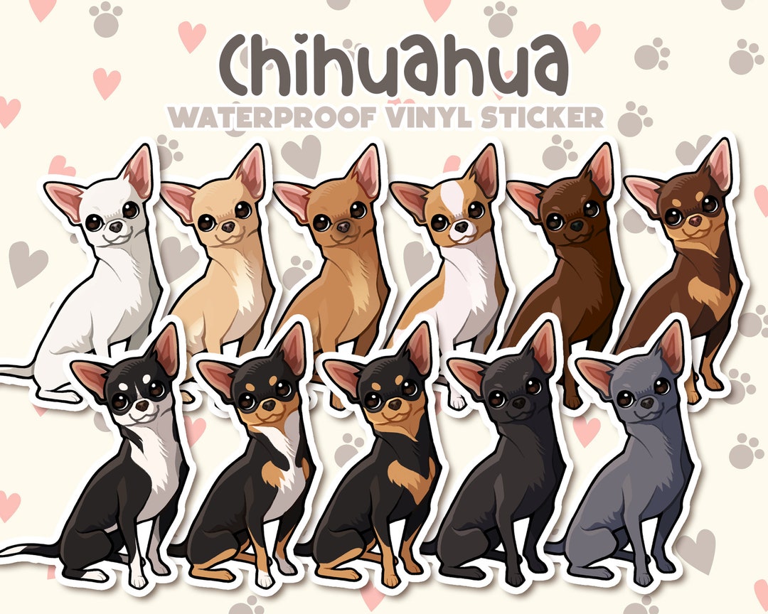 Dog Sticker | Chihuahua | Waterproof, Vinyl, Pet Lover Dog Breed Gift ...