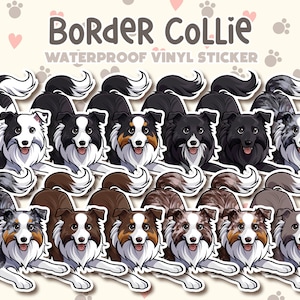 Dog Sticker | Border Collie Sticker | Waterproof, Vinyl, Pet Lover Dog ...