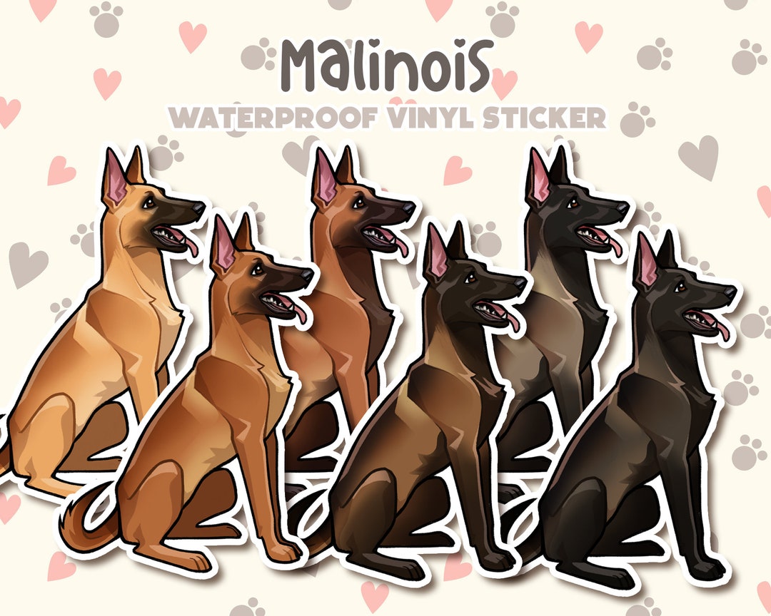 Dog Sticker | Belgian Malinois Sticker | Waterproof, Vinyl, Pet Lover ...