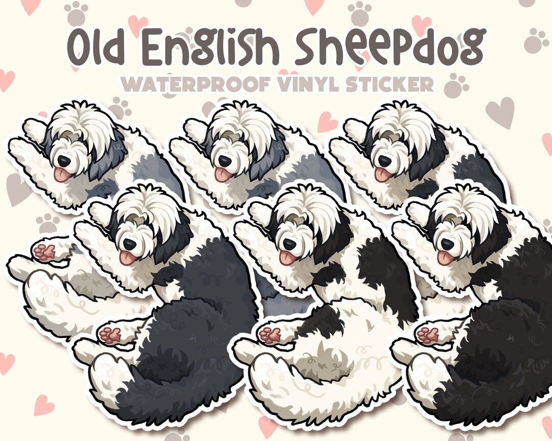 Dog Sticker | Old English Sheepdog Sheepadoodle Sticker | Waterproof ...
